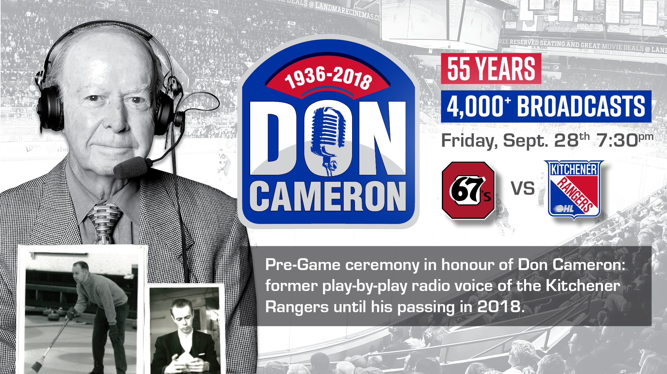 Join us as we honour Don Cameron this Friday - Kitchener Rangers