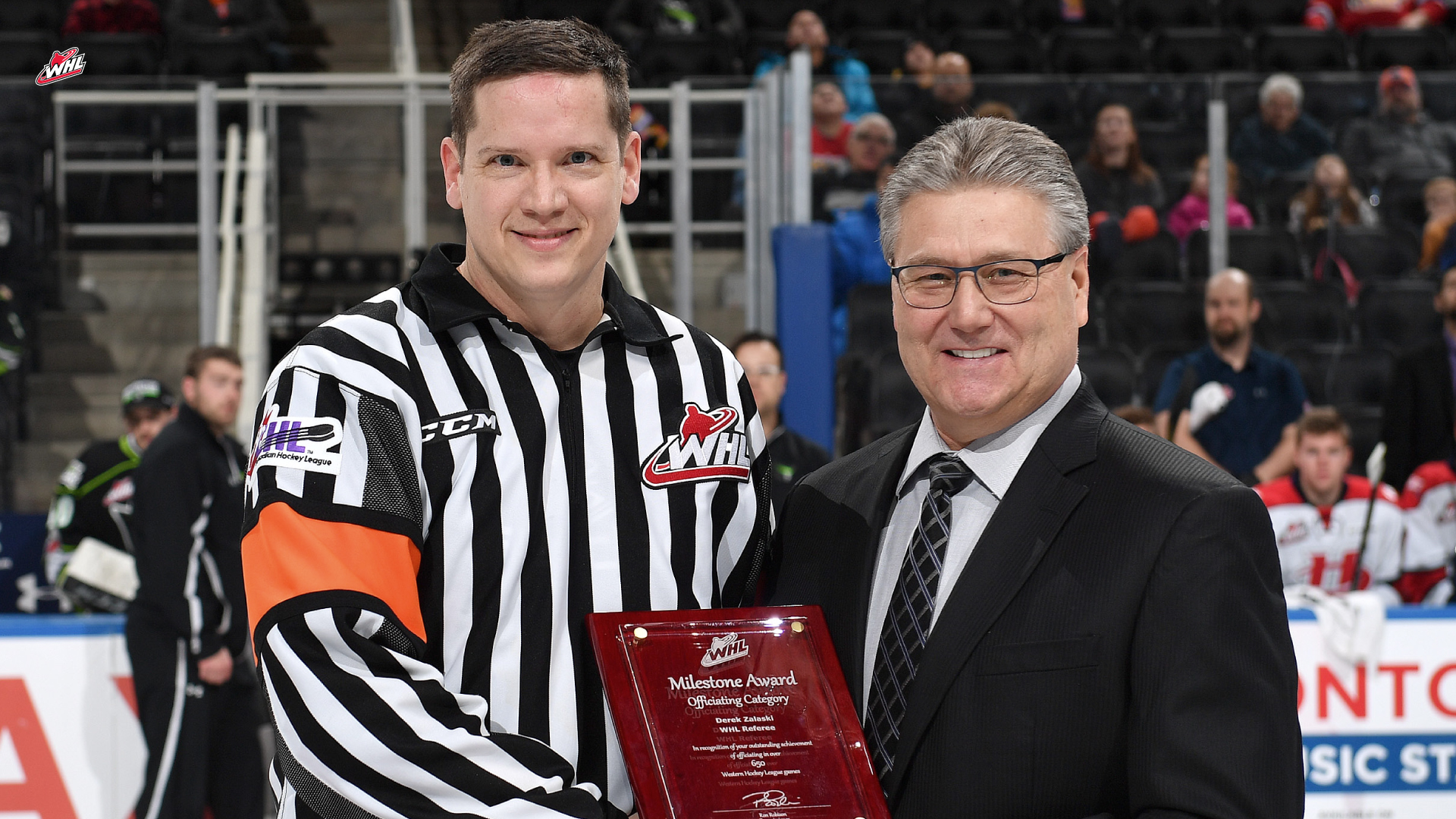 WHL Official Derek Zalaski receives WHL Milestone Award - Western ...