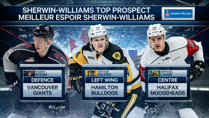 2018-19 Sherwin-Williams Top Prospect Award Finalists - CHL
