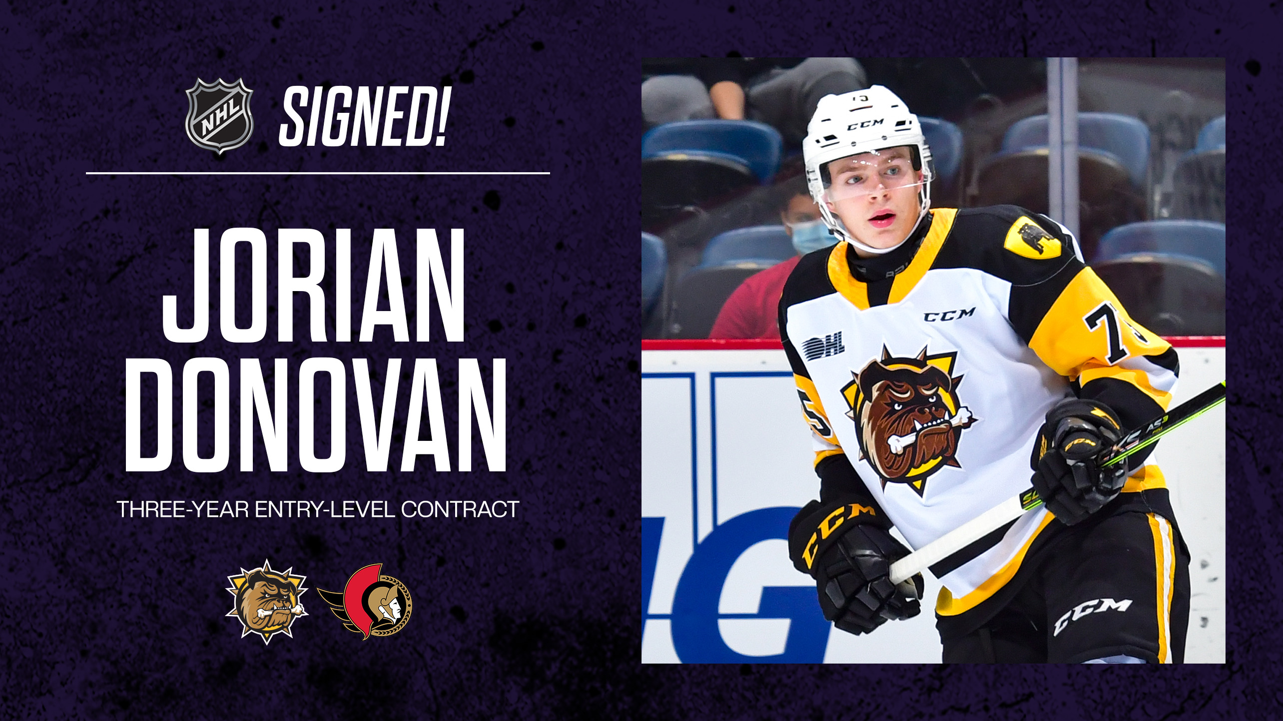 Donovan signs entry-level deal with Senators - Canadian Hockey League