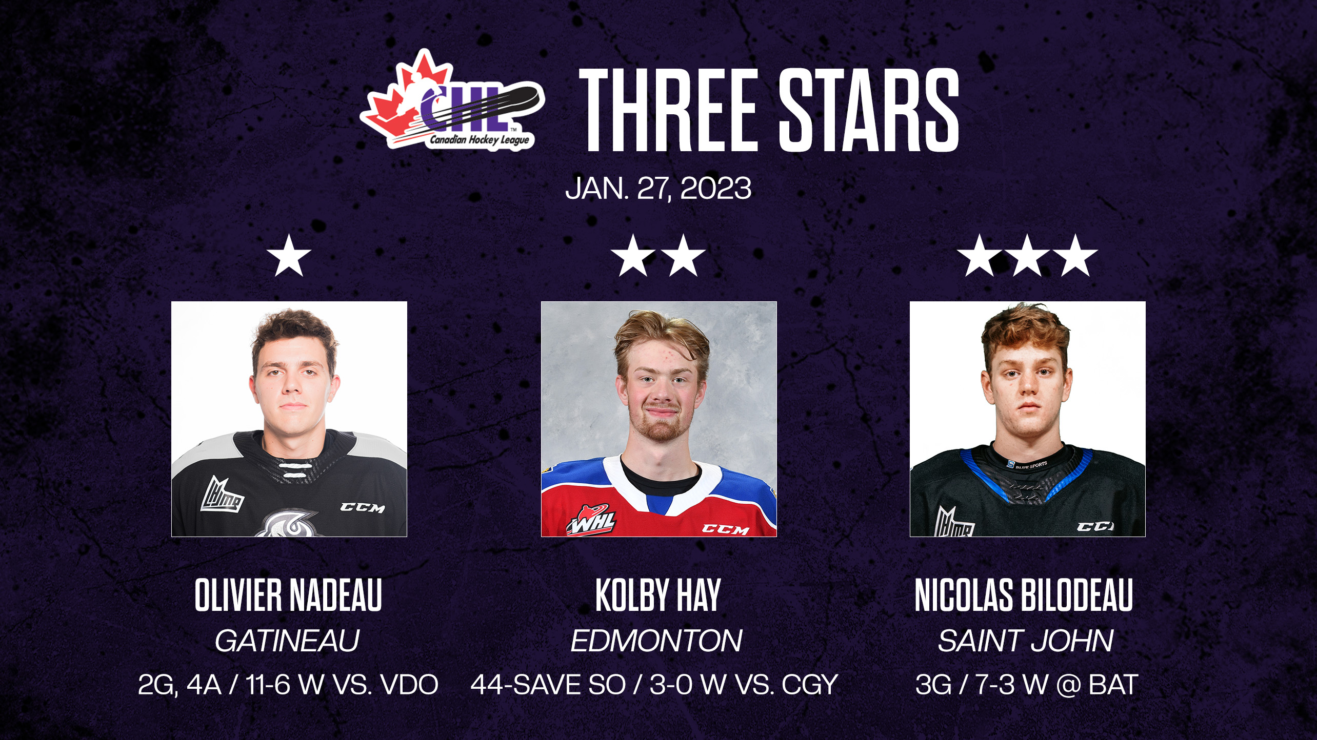 CHL Daily: Nadeau stars for Olympiques - Canadian Hockey League