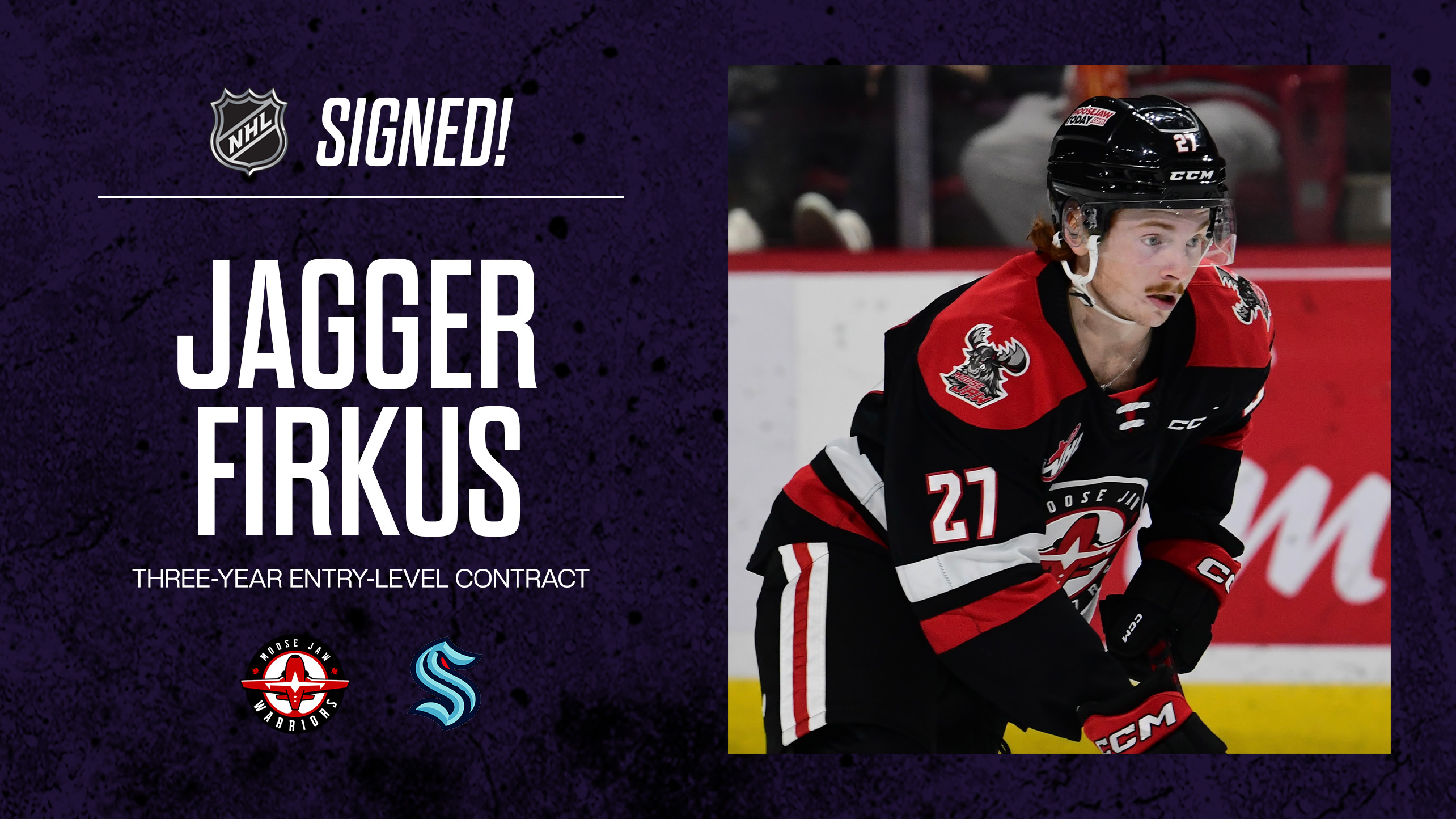 Firkus signs ELC with Kraken - Canadian Hockey League