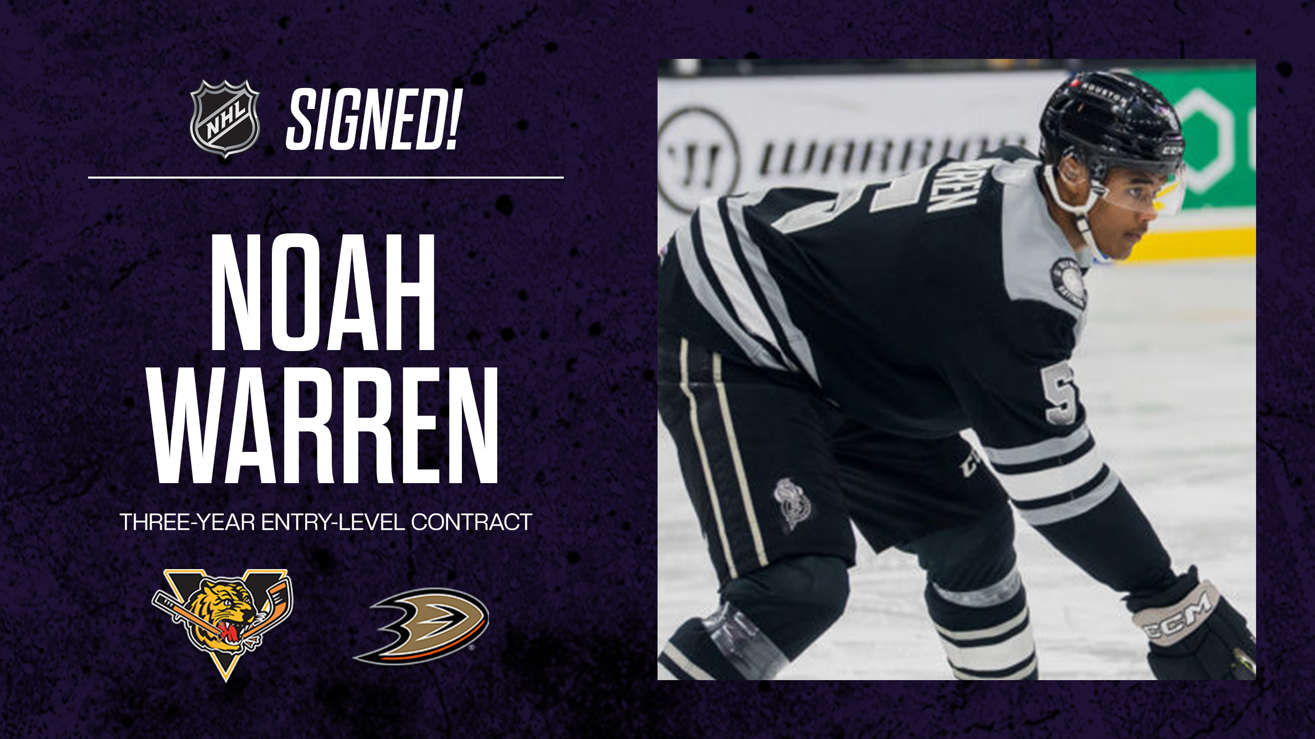 Warren pens ELC with Ducks - Canadian Hockey League
